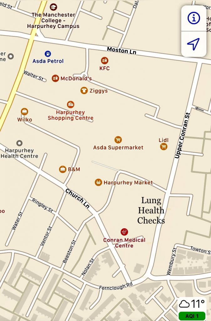 Harpurhey map - Lung Health Check