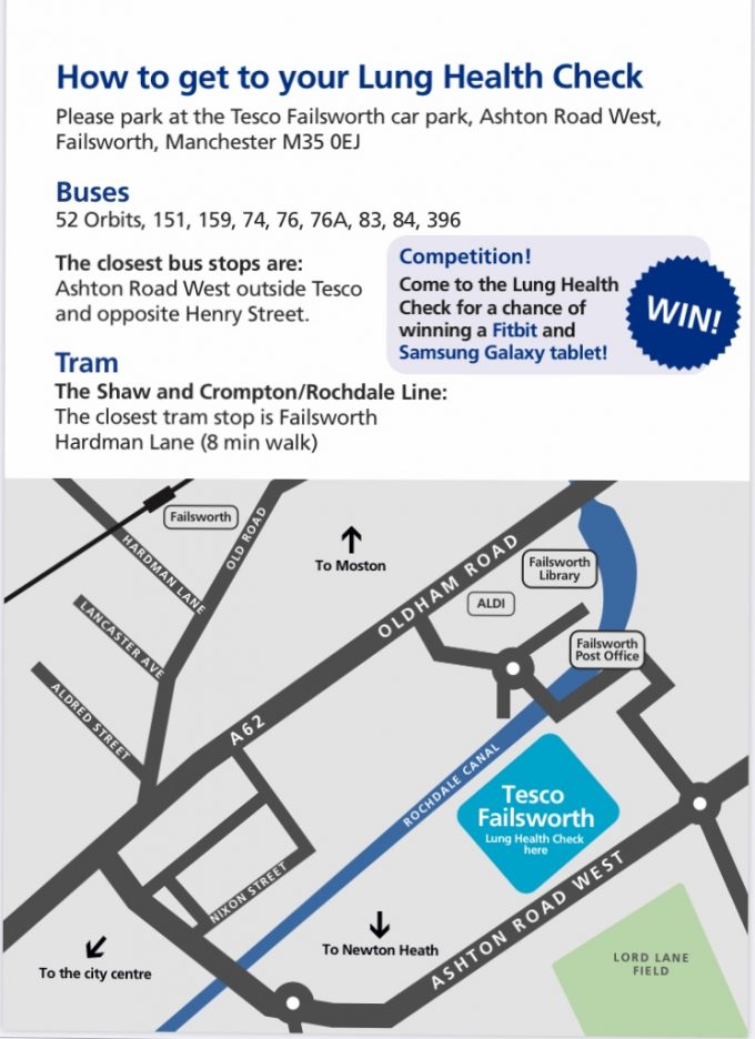 Lung Health Checks at Tesco Failsworth - Lung Health Check